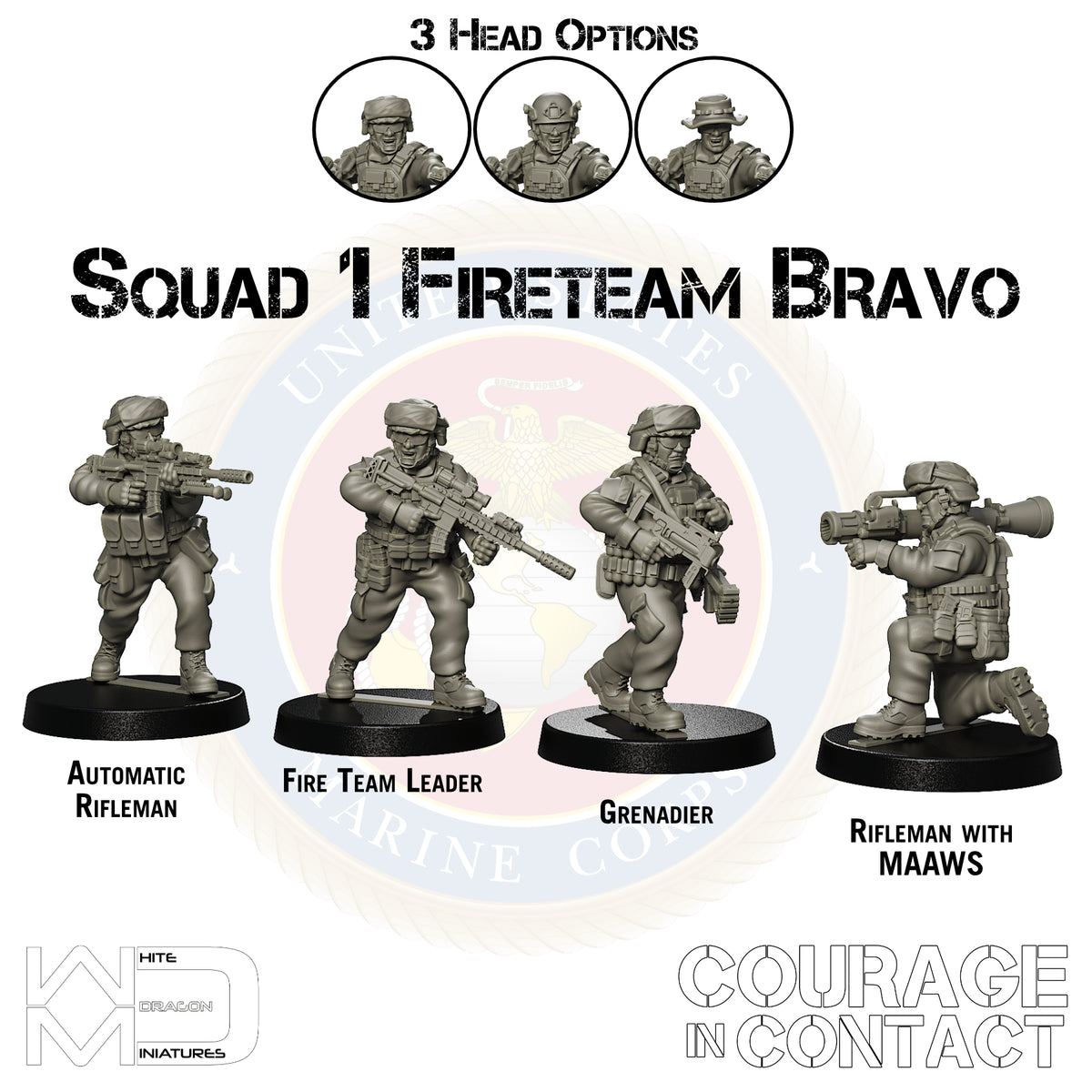 Squad 1 Fireteam Bravo - US Marines – White Dragon Miniatures
